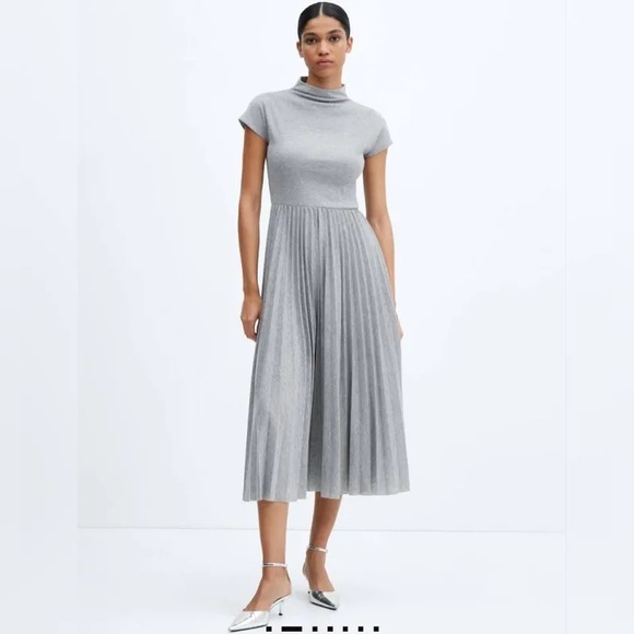 Mango | Dresses | Mango Elegant Gray Dress | Poshmark
